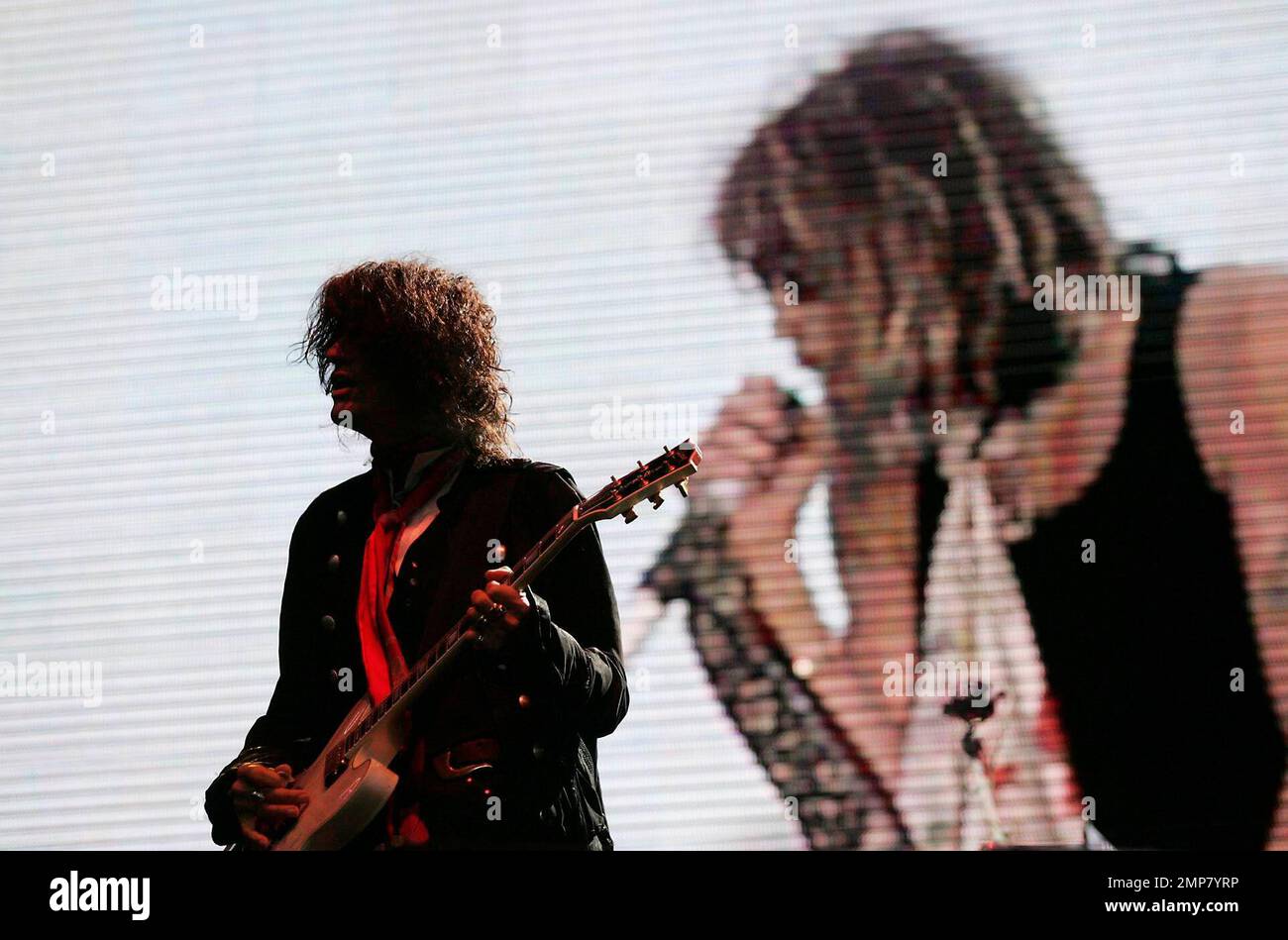 Steve Tyler and Joe Perry from US rock band Aerosmith during their ...