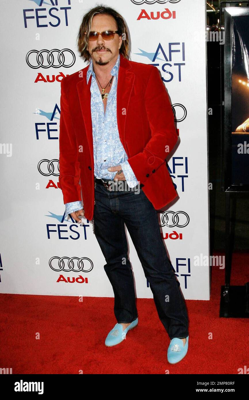 Mickey Rourke arrives at the 2008 AFI Fest presented by Audi Presents ...