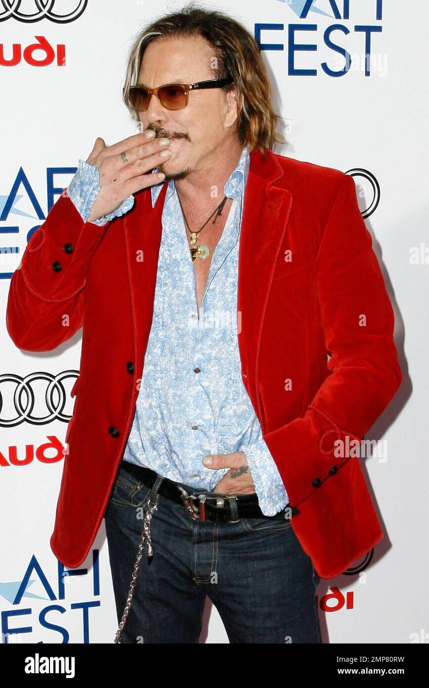Mickey Rourke arrives at the 2008 AFI Fest presented by Audi Presents ...