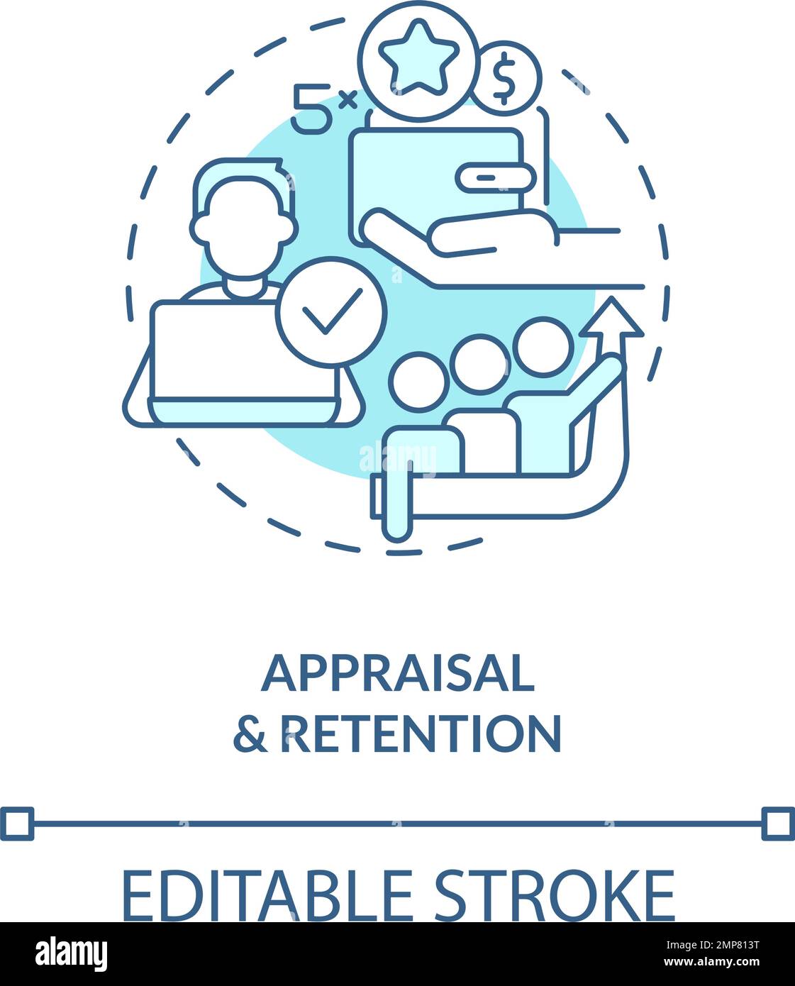 Appraisal and retention turquoise concept icon Stock Vector Image & Art ...