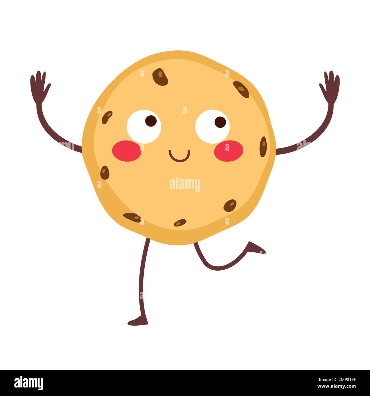 Vector illustration of funny cartoon of a cookie character Stock Photo ...