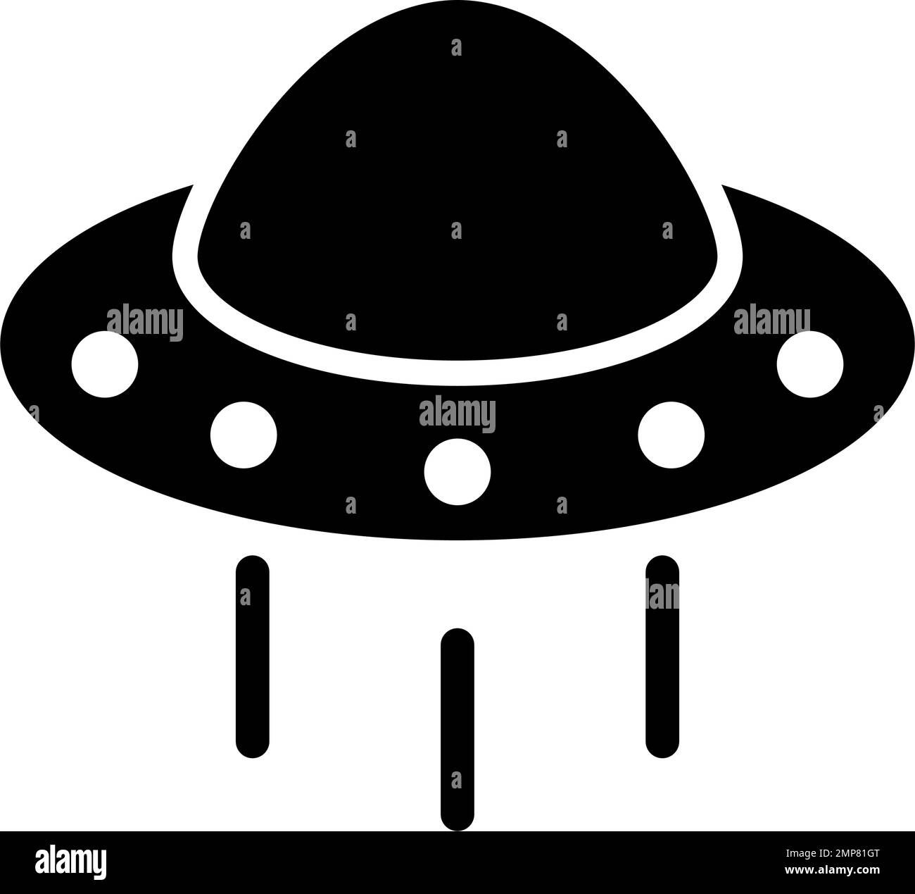 Flying UFO silhouette icon. Flying saucer. Editable vector Stock Vector ...
