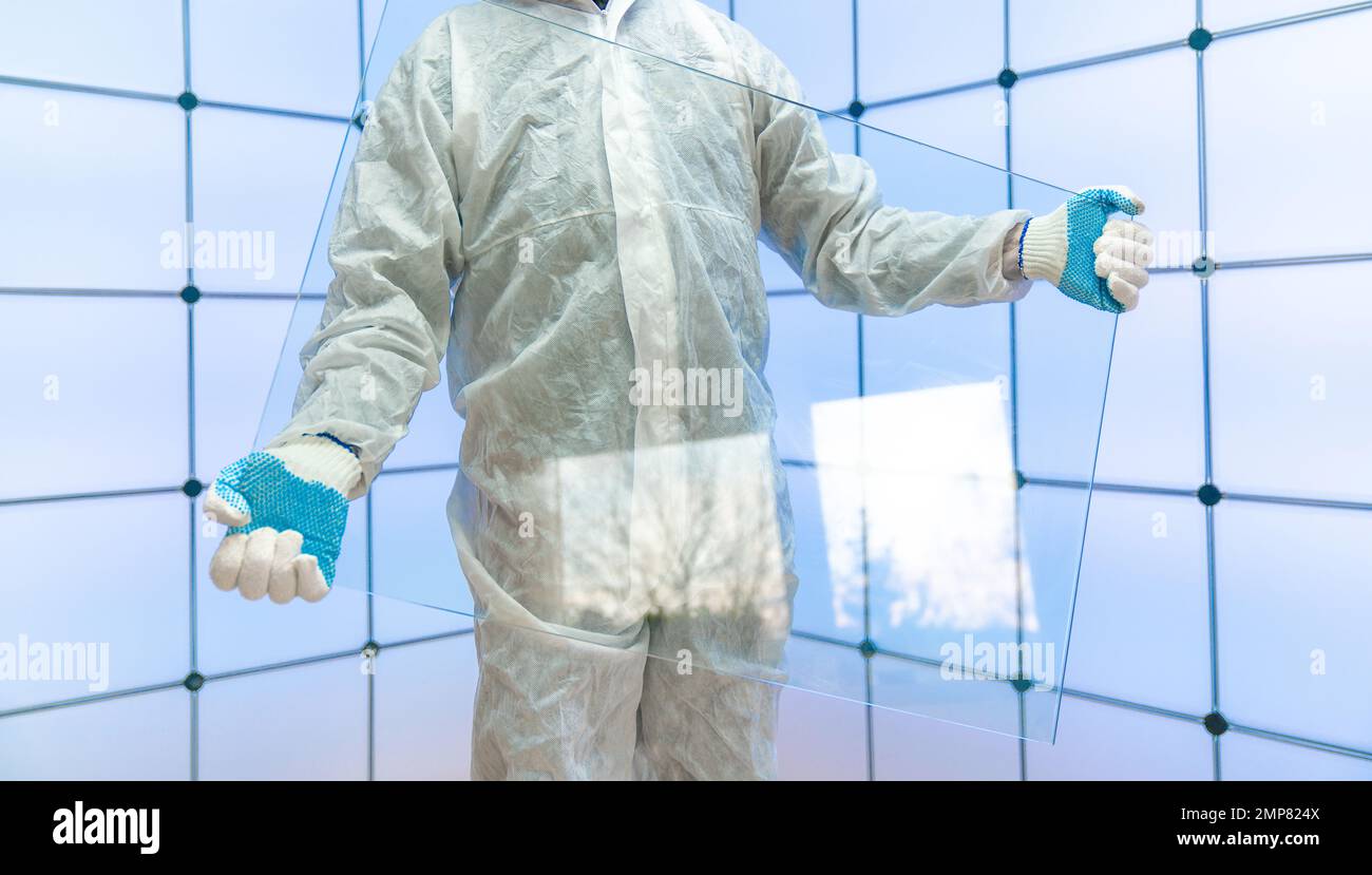 sample of transparent solar panels for use as window glass Stock Photo ...