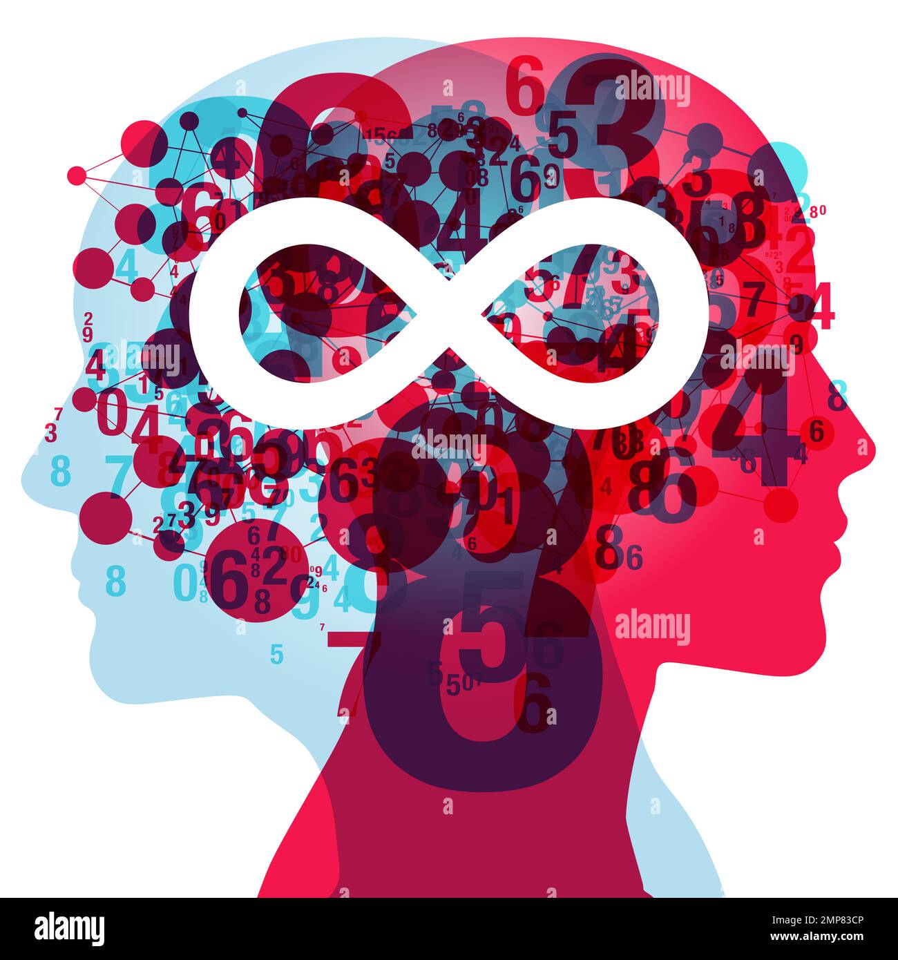 2-person back-to-back silhouette overlaid with semi-transparent ...