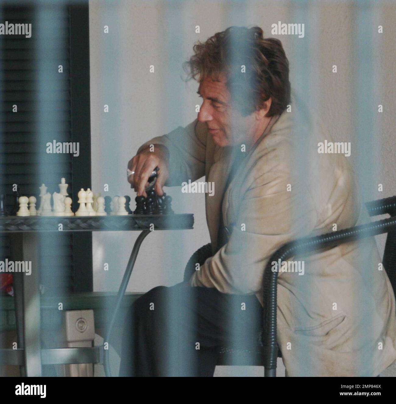 Exclusive!! Al Pacino plays a game of chess with a friend. The actor ...