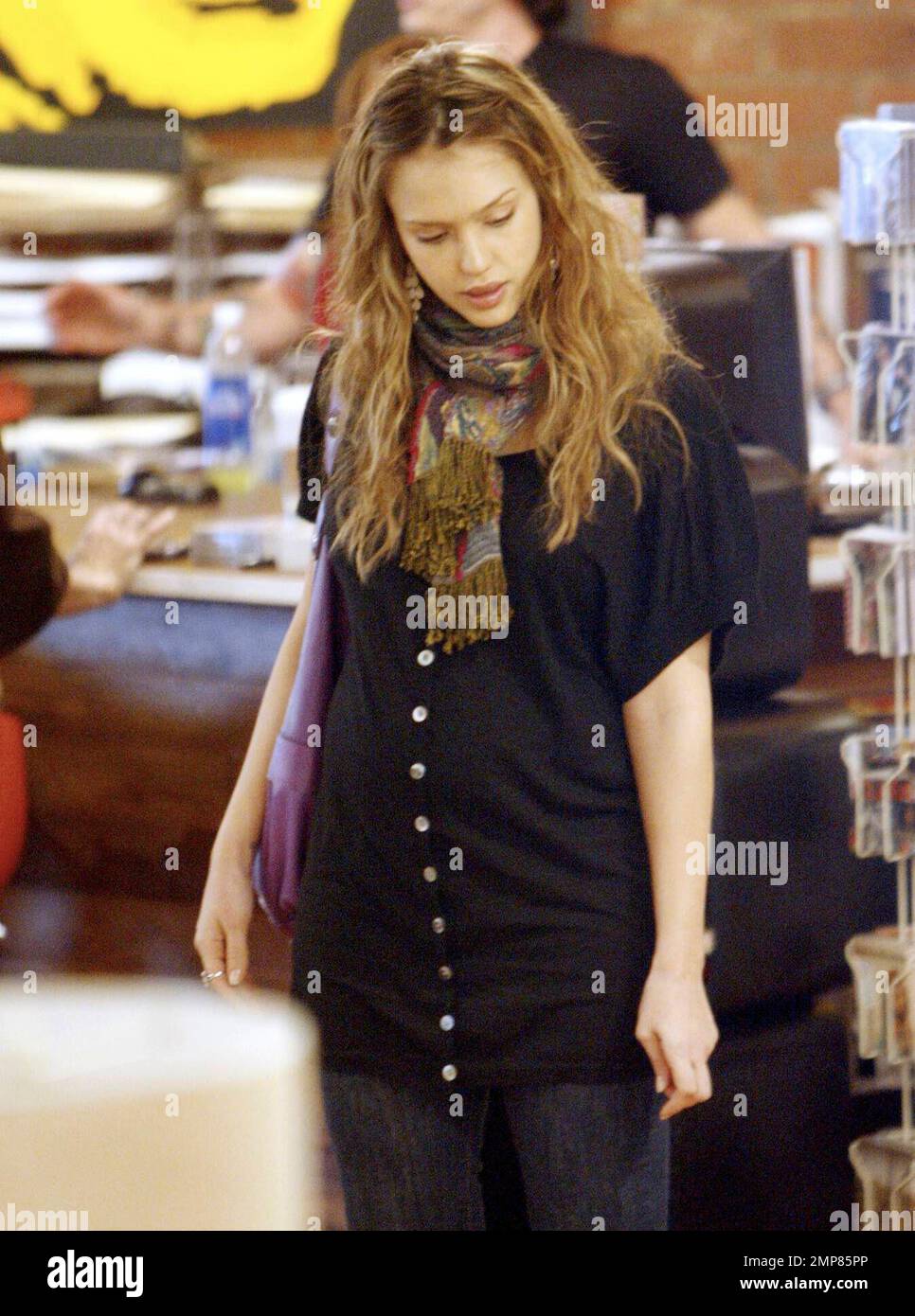 Jessica Alba is finally starting to show signs of a growing baby bump ...