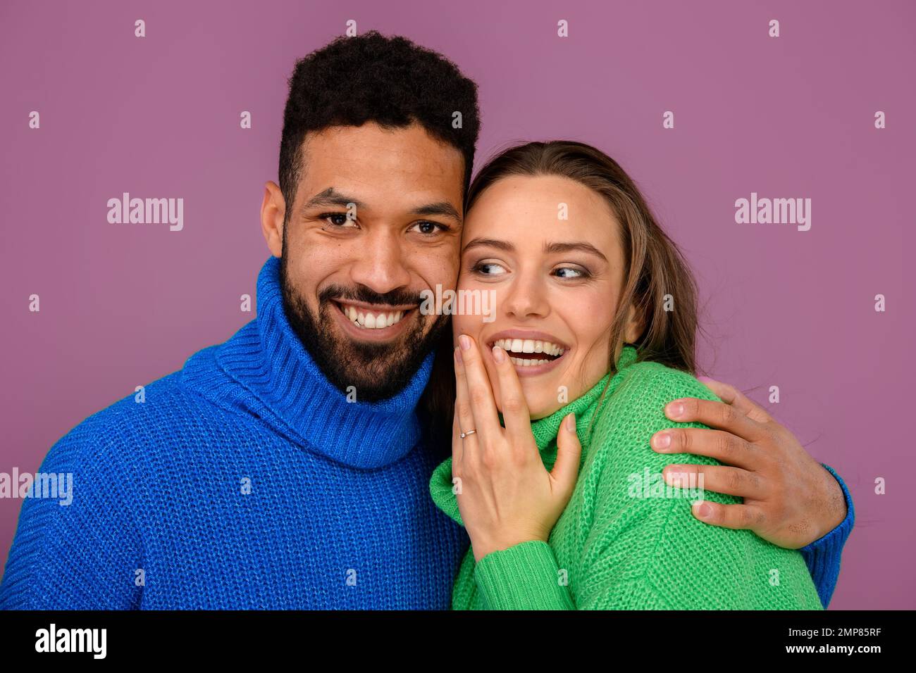 Portrait of two multiracial friends, concept of diversity and ...