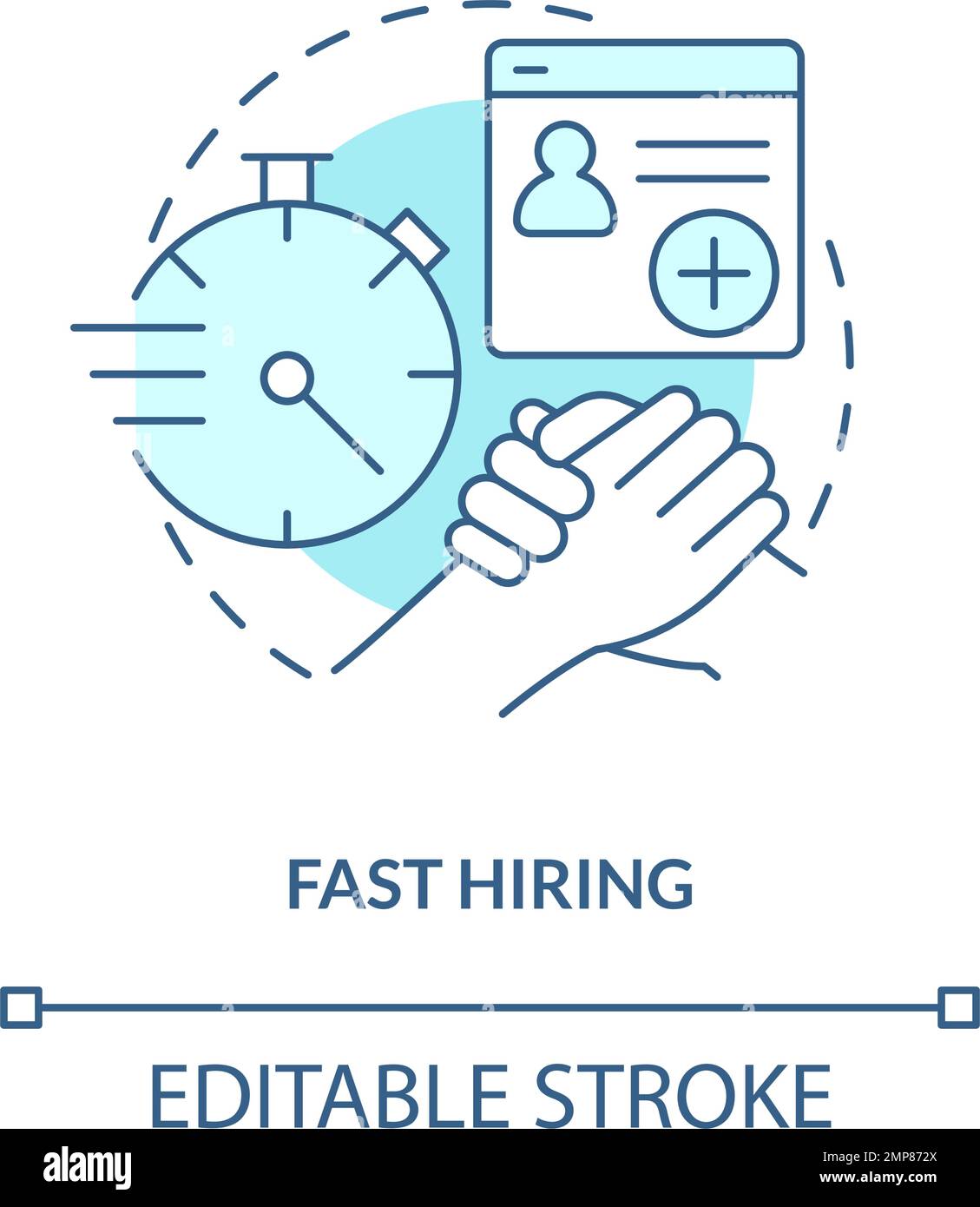 Fast hiring turquoise concept icon Stock Vector Image & Art - Alamy