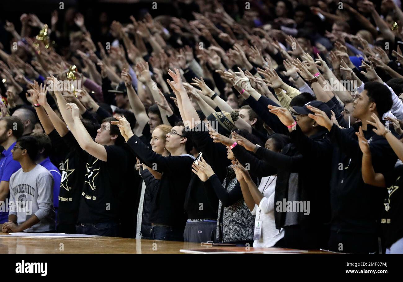 Vanderbilt fans cheer in the first half of an NCAA college basketball ...