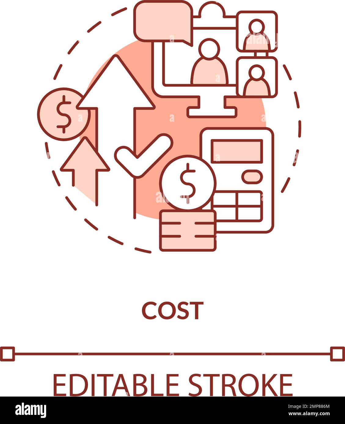 Cost red concept icon Stock Vector Image & Art - Alamy