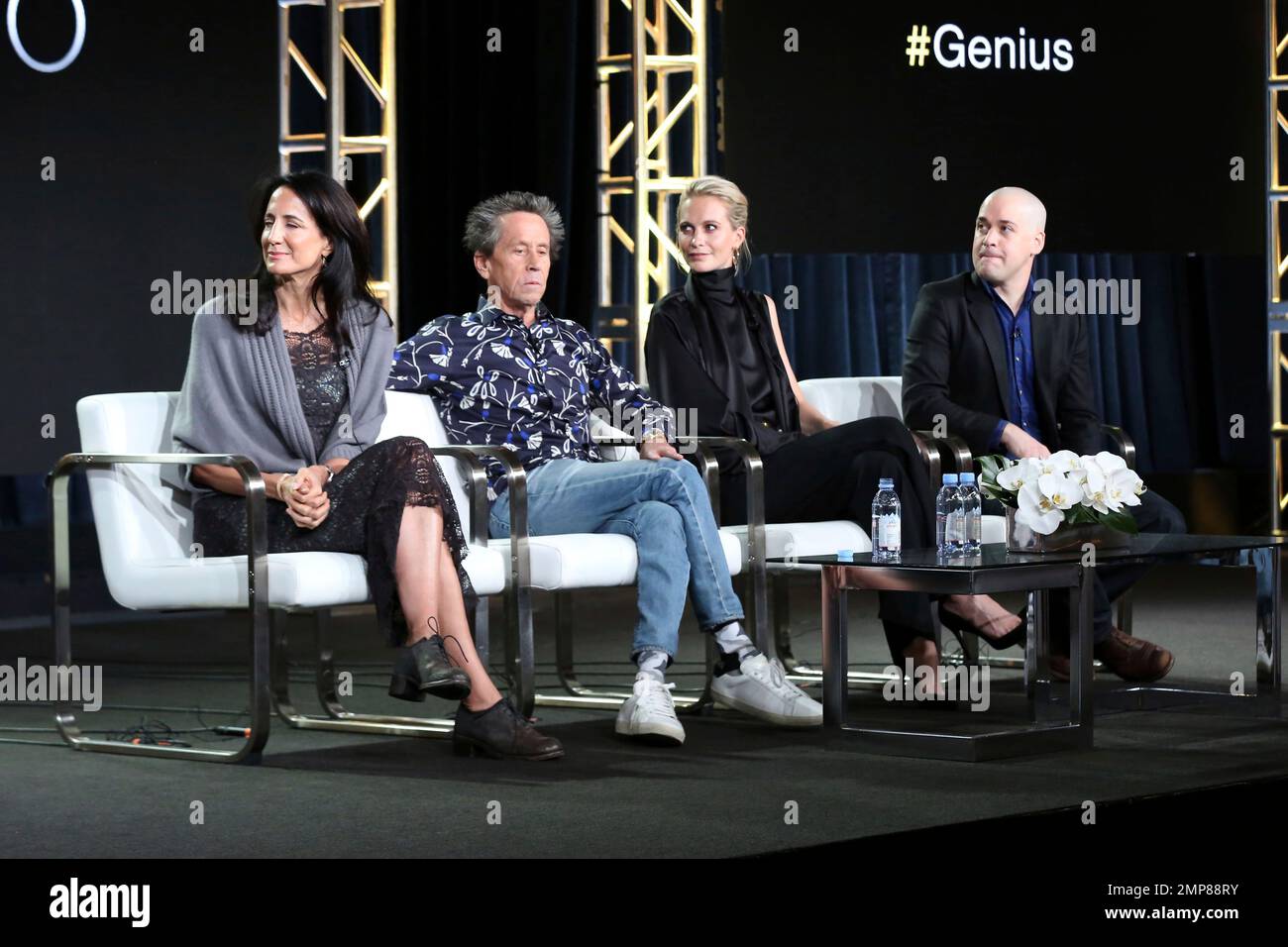Francie Calfo, from left, Brian Grazer, Poppy Delevingne and T.R ...