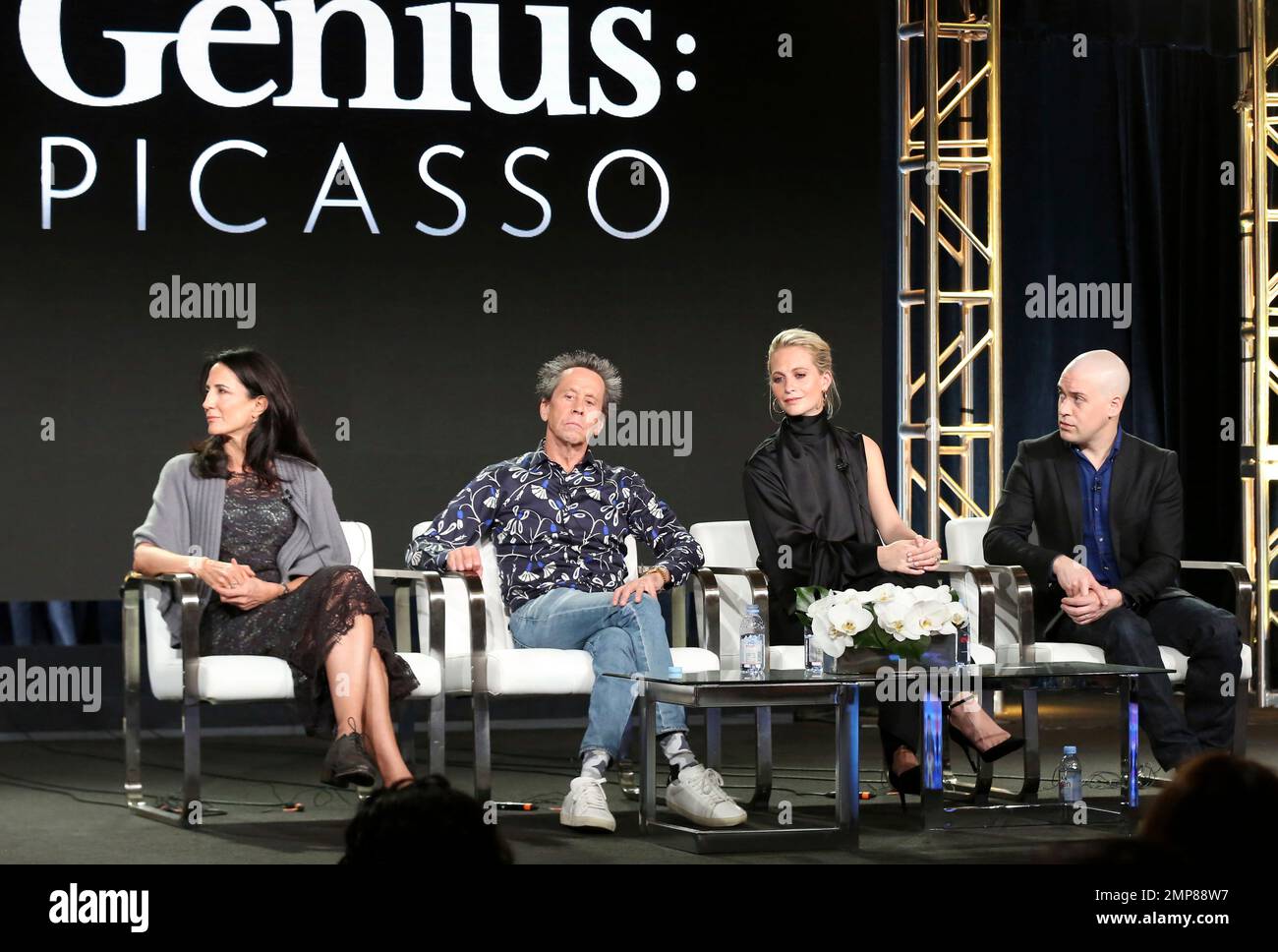 Francie Calfo, from left, Brian Grazer, Poppy Delevingne and T.R ...