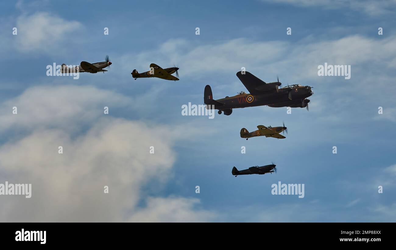 Lancaster and spitfires displaying at the Royal International Air Tattoo 2022 Stock Photo - Alamy