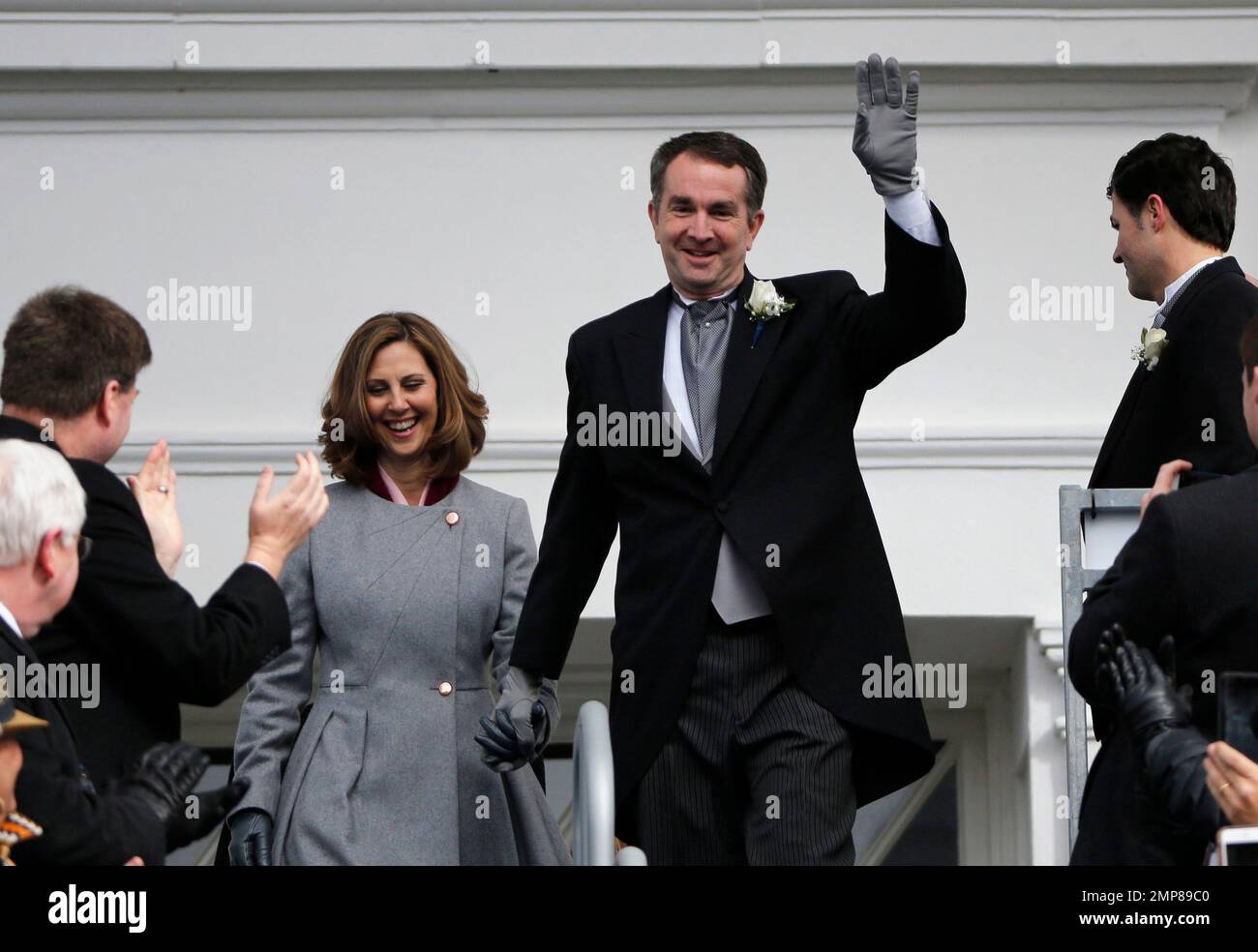 Governor-elect Ralph Northam and his wife, Pam, arrive at the south ...
