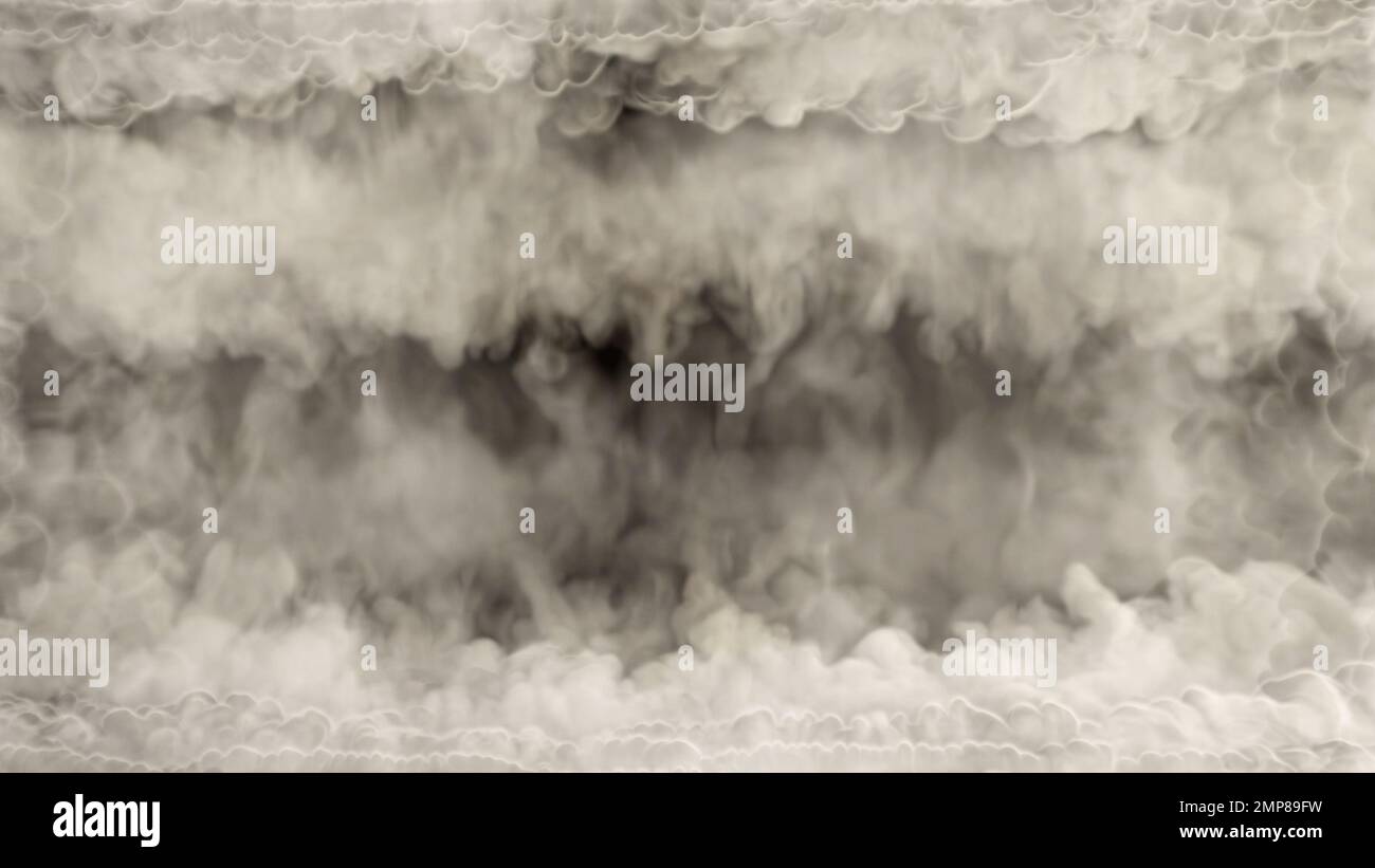Top - bottom frame of rich smoke, isolated - object 3D illustration ...