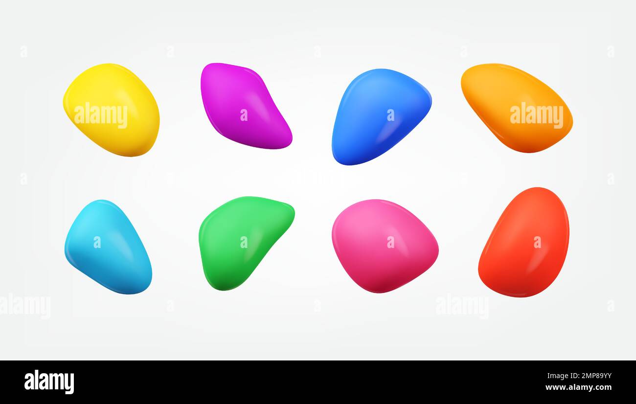 Abstract 3d blob shapes. realistic vector icon set. illustration design ...