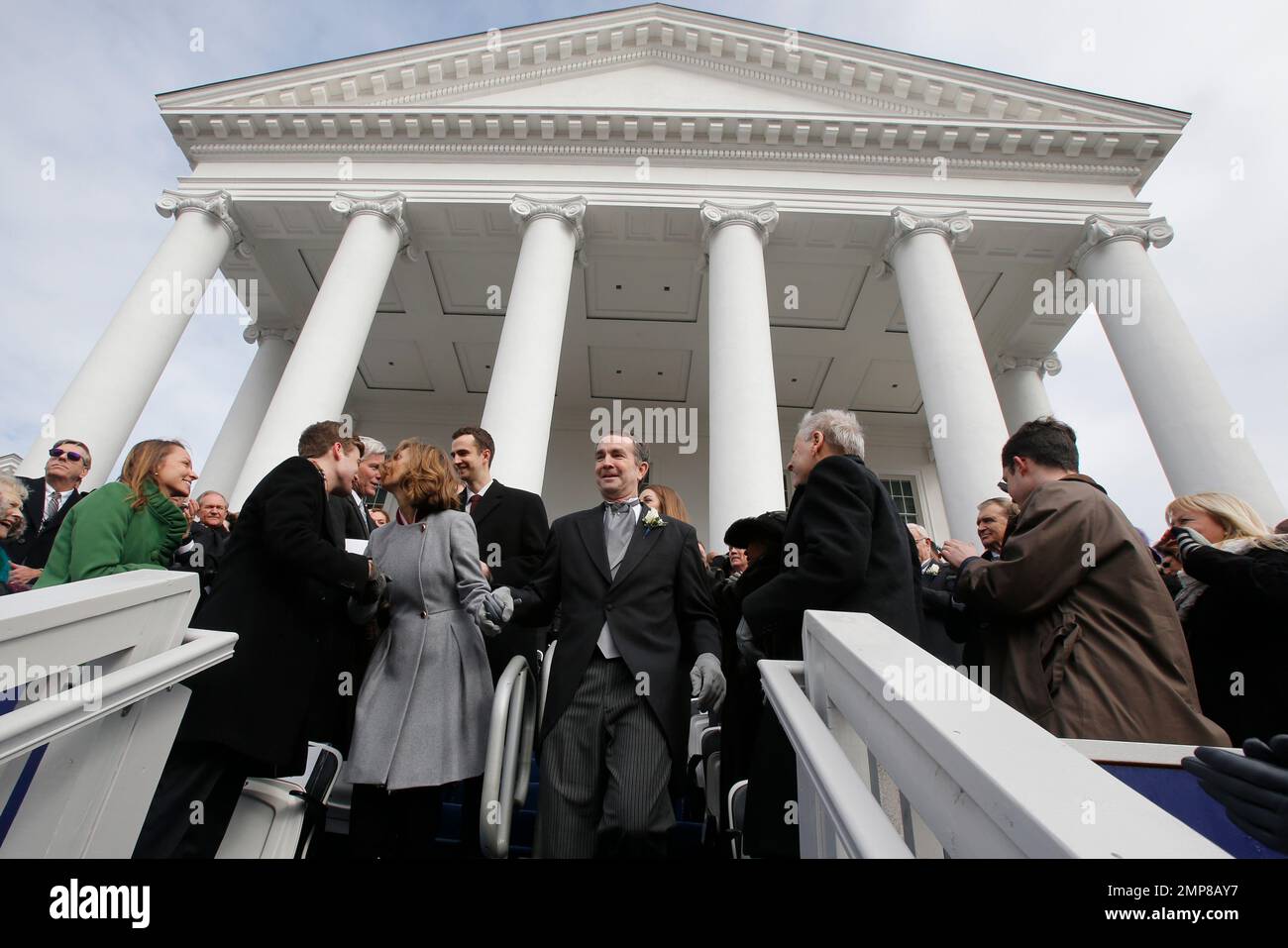 Governor-elect Ralph Northam and his wife, Pam, walk to the inaugural ...