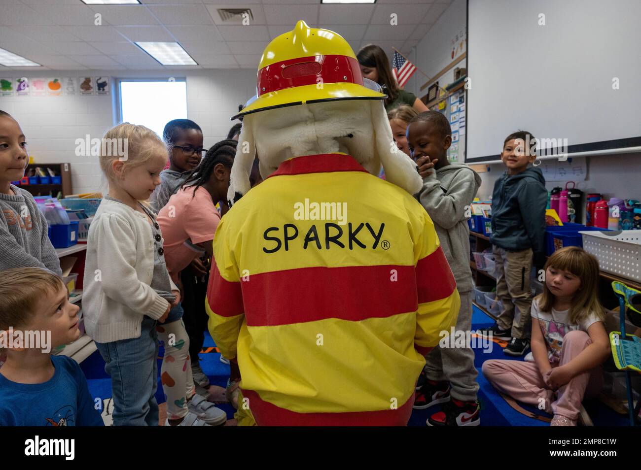 JOINT BASE LANGLEY-EUSTIS, Va. – Sparky the Fire Safety Dog visits a ...
