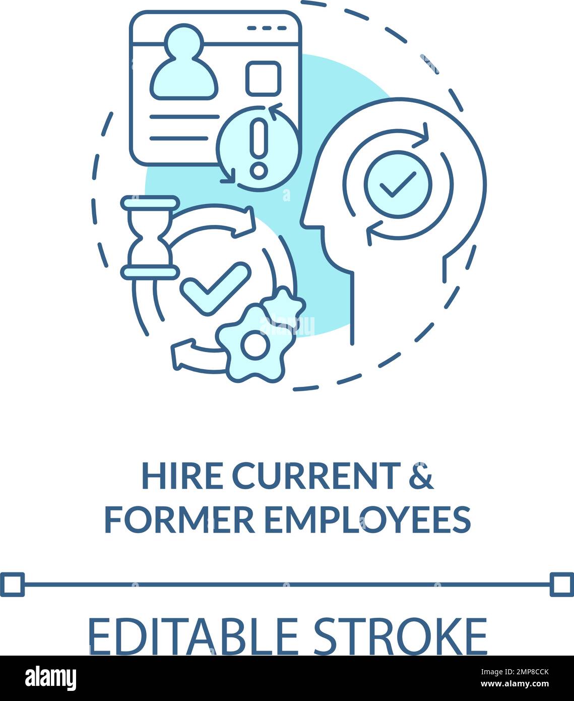 Hire current and former employees turquoise concept icon Stock Vector ...