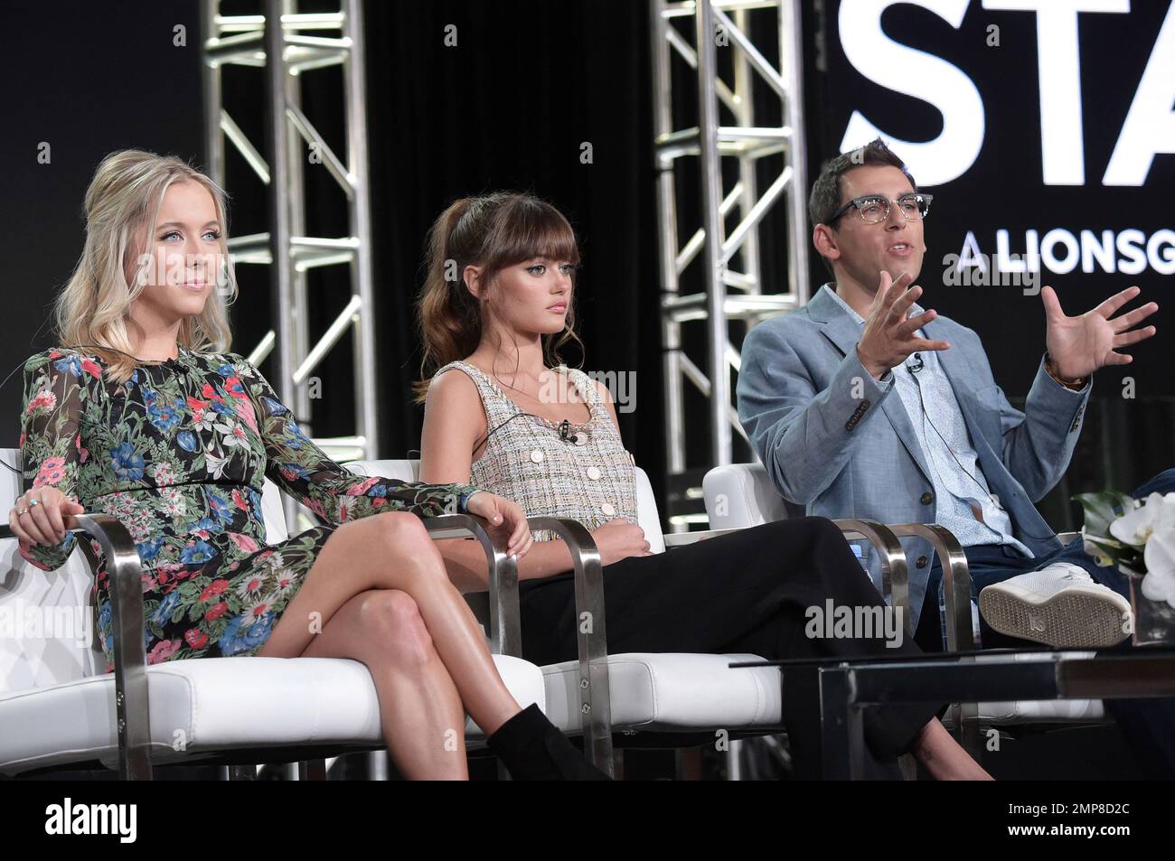 Stephanie Danler, from left, Ella Purnell and Stuart Zicherman ...