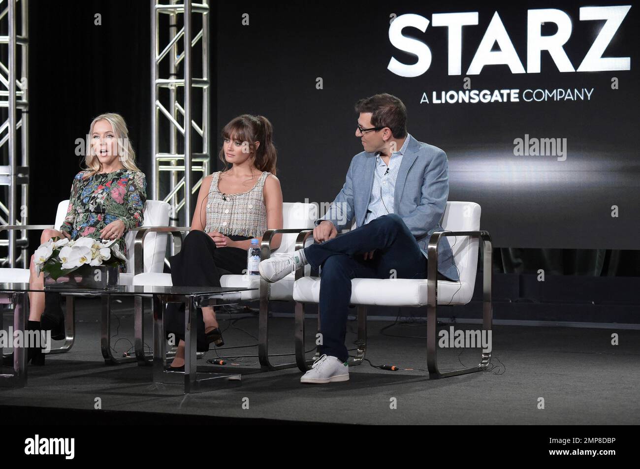 Stephanie Danler, from left, Ella Purnell and Stuart Zicherman ...