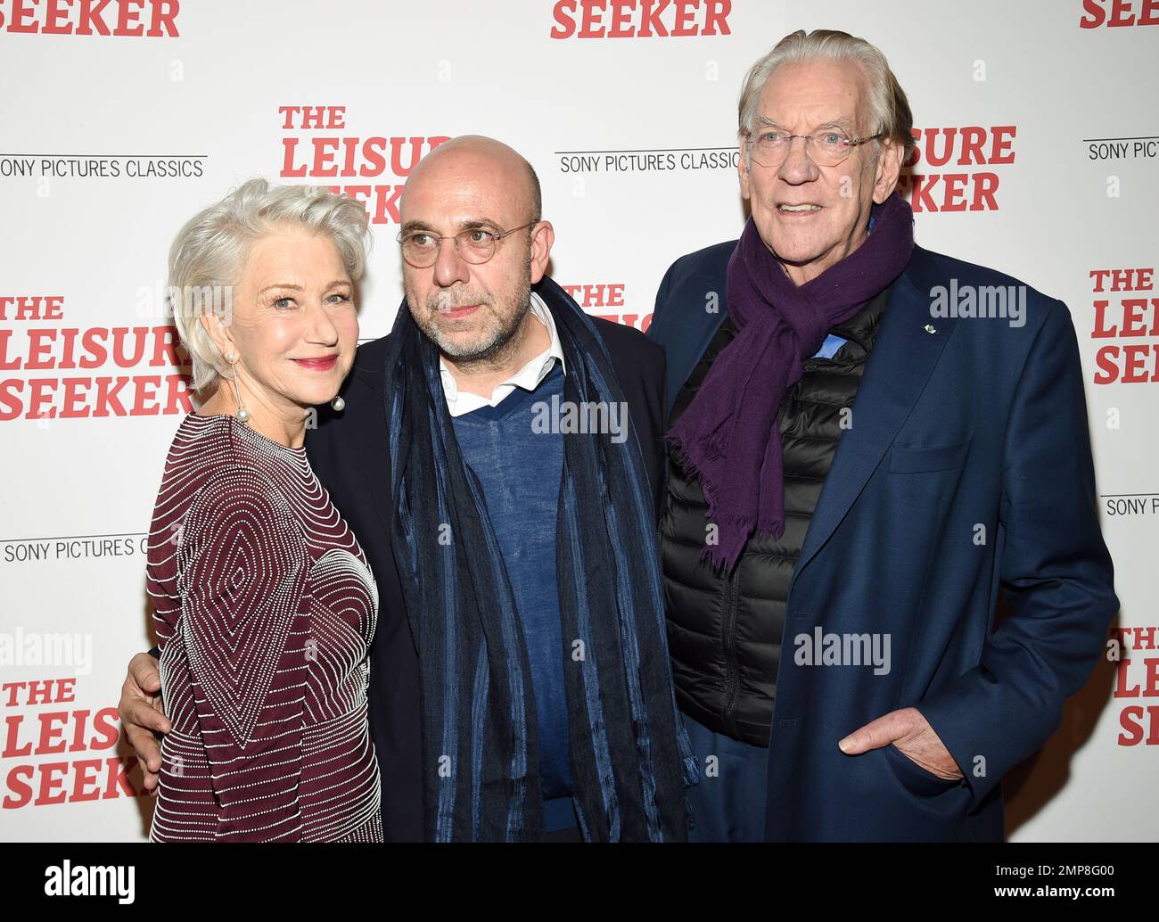 Actors Helen Mirren, left, and Donald Sutherland attend a special ...