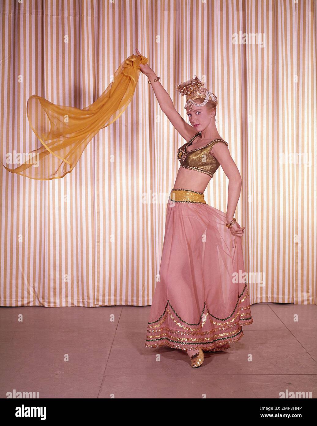 Actress Inger Stevens Poses In As A Belly Dancer For Her Role In The Tv Show Farmers Daughter