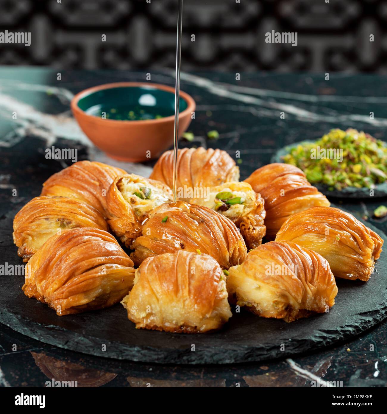 Arabian Turkish sweets baklava desserts Stock Photo - Alamy