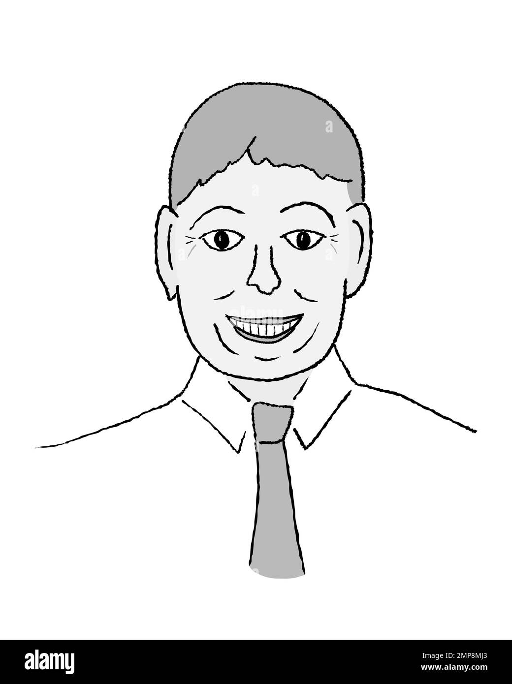 Happy cartoon office worker smile portrait. Office employee vector ...