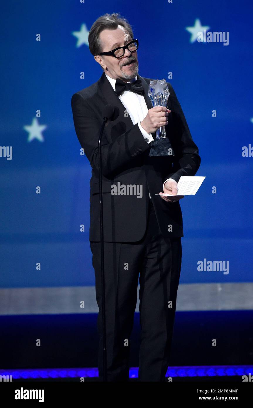 Gary Oldman accepts the award for best actor - film for "The Darkest ...