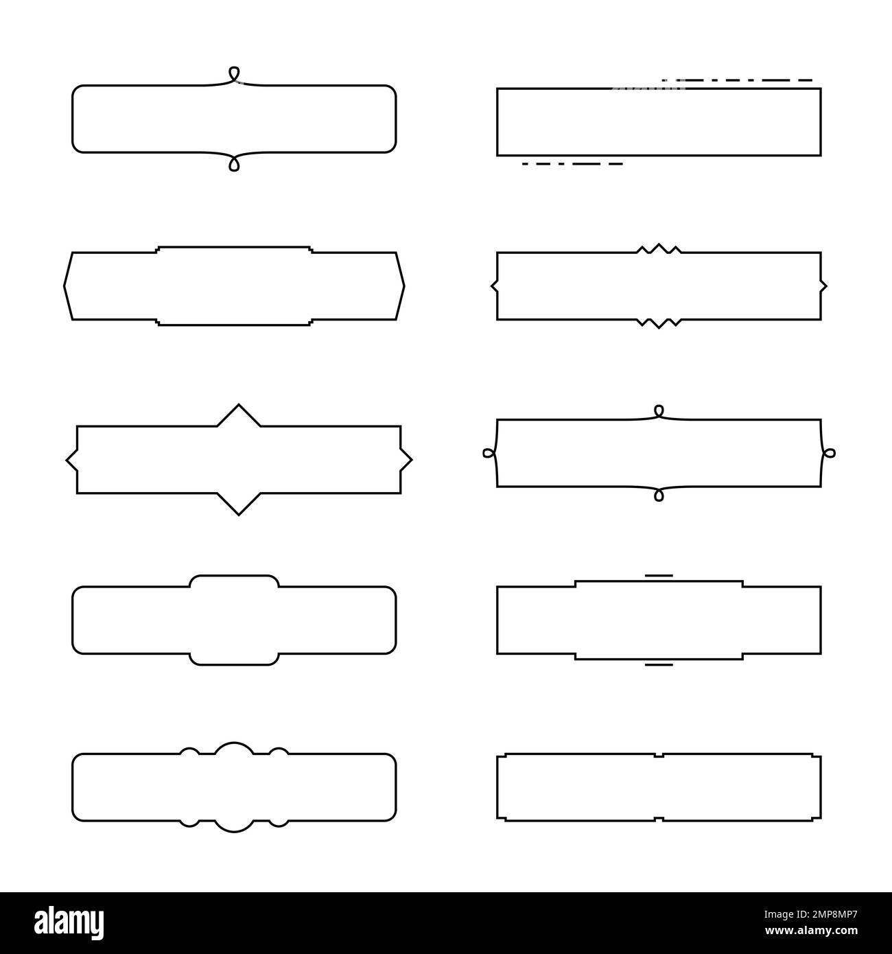 Text banner template. Simple text frame modern style rectangle. Line ...