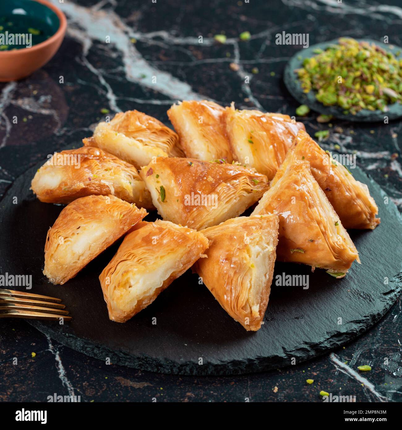 Arabian Turkish sweets baklava desserts Stock Photo - Alamy