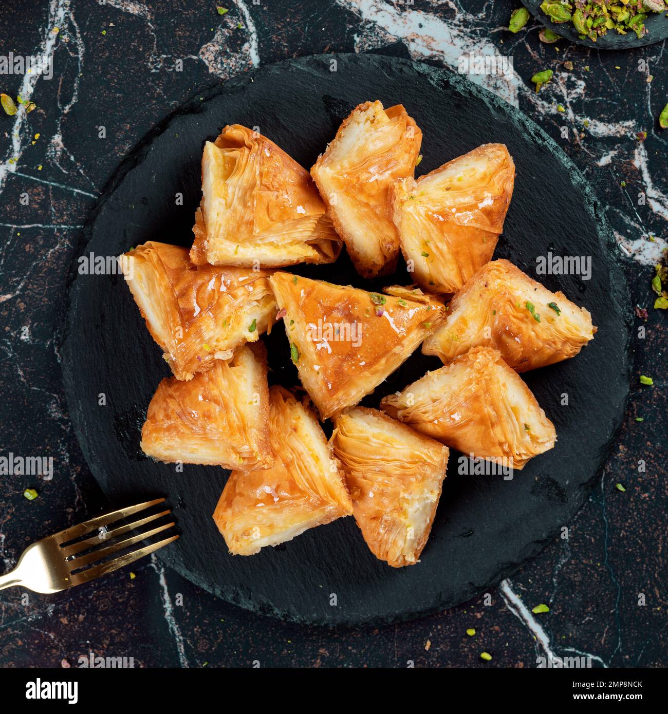 Arabian Turkish sweets baklava desserts Stock Photo - Alamy