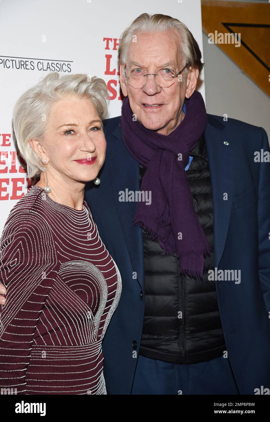 Actors Helen Mirren, left, and Donald Sutherland attend a special ...