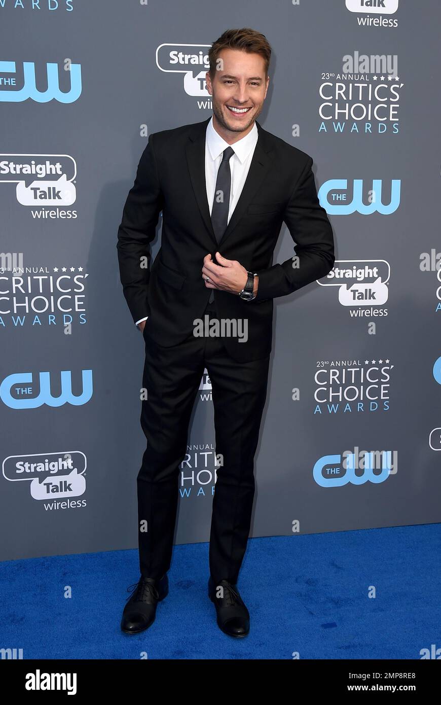 Justin Hartley arrives at the 23rd annual Critics' Choice Awards at the ...
