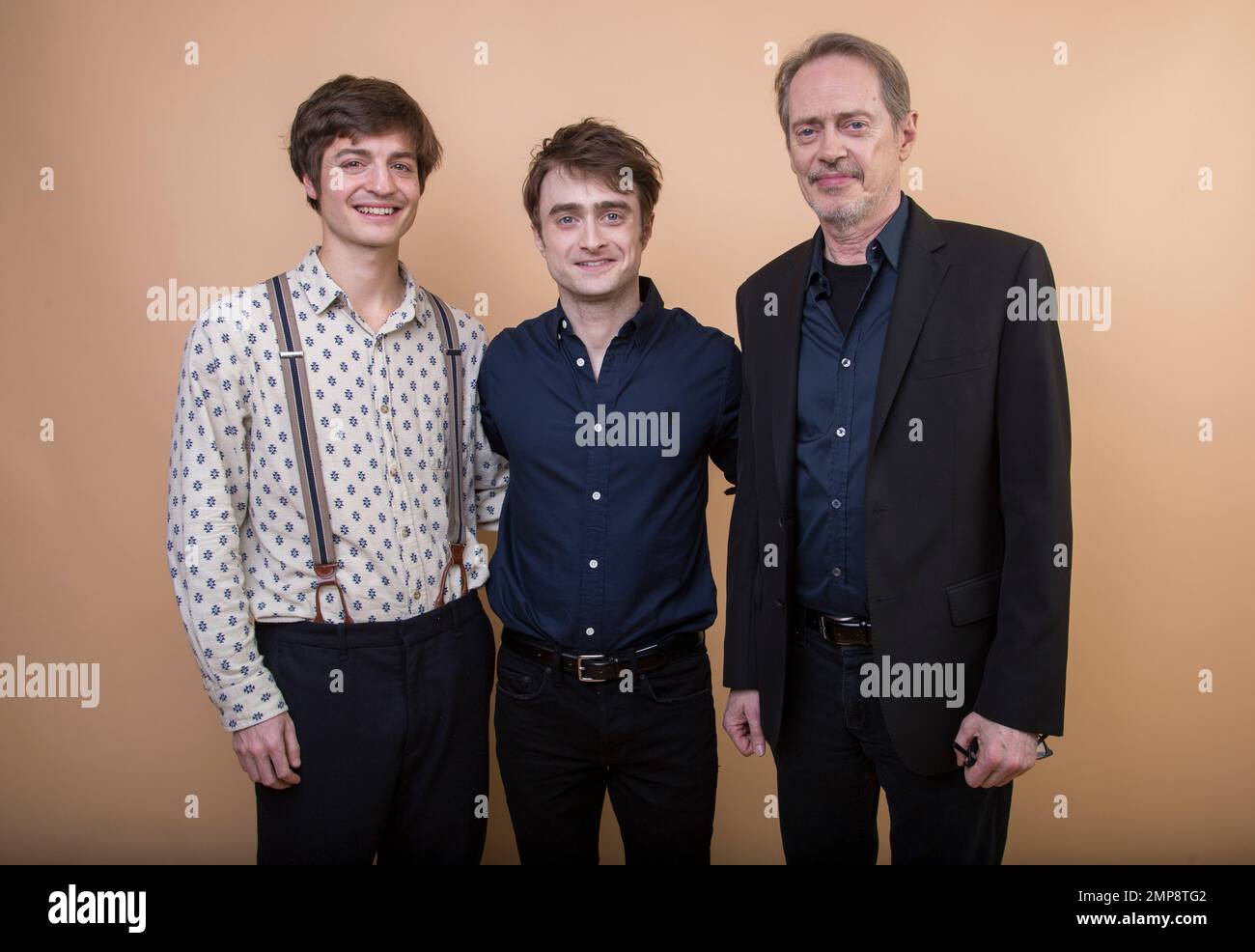 Simon Rich, from left, Daniel Radcliffe and Steve Buscemi cast members ...