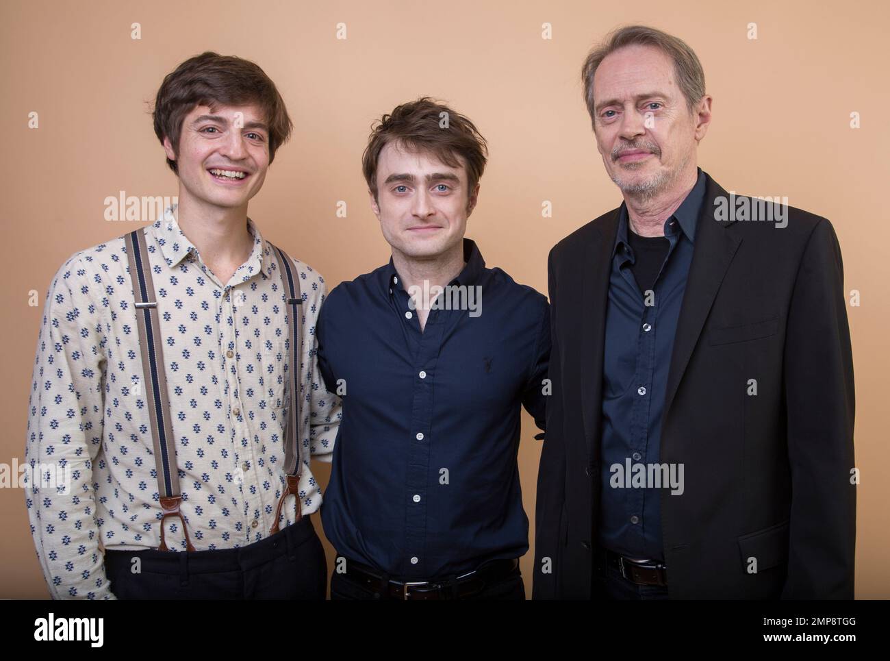 Simon Rich, from left, Daniel Radcliffe and Steve Buscemi cast members ...