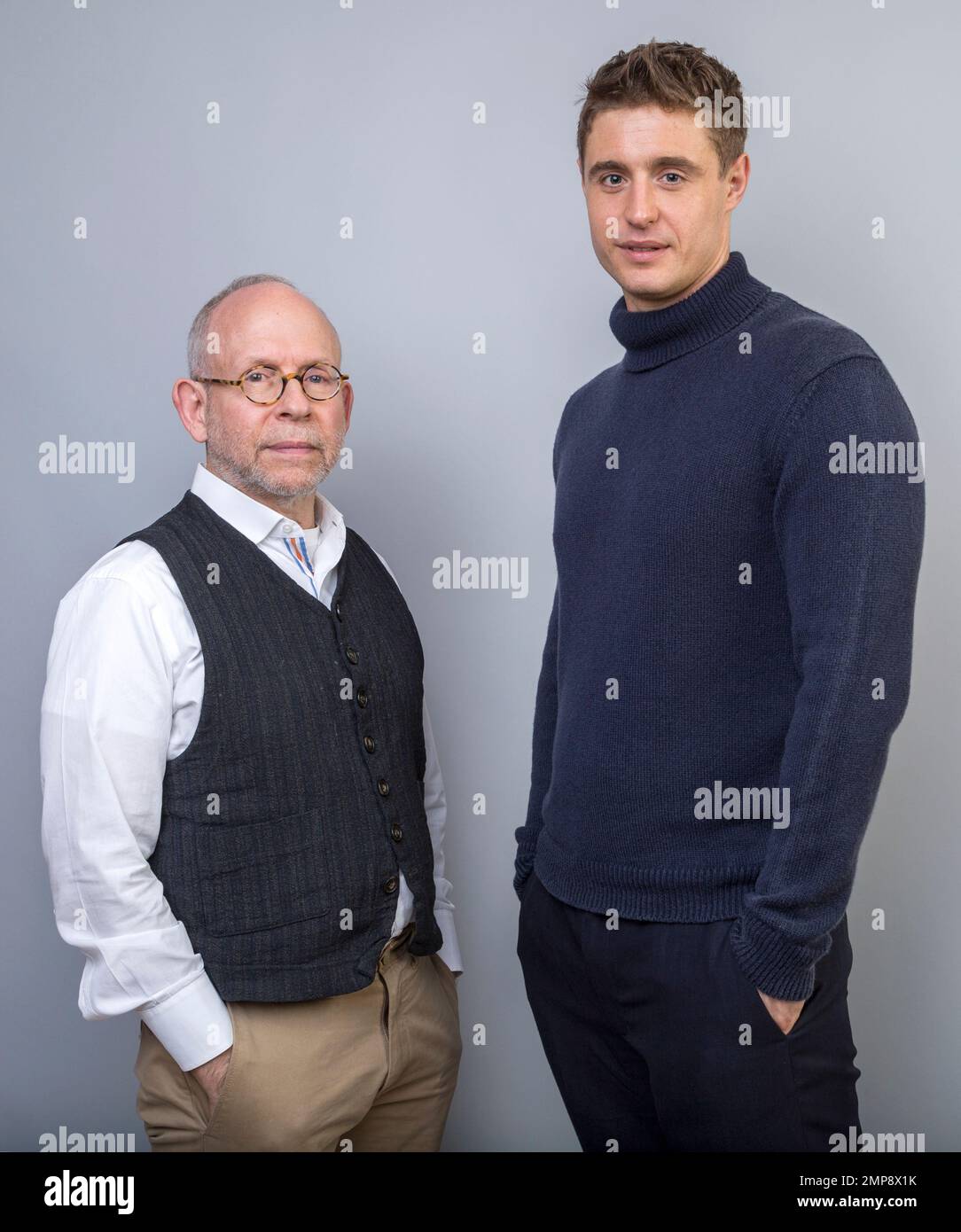 Bob Balaban, left, and Max Irons cast members in the AT&T Audience ...