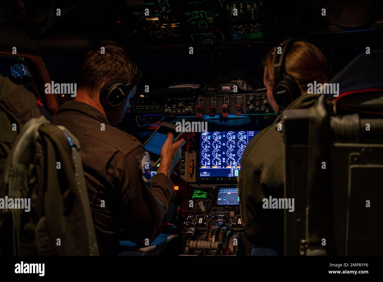 U.S. Air Force Maj. Rob Gruenenfelder and Capt. Elizabeth Luke, both KC ...