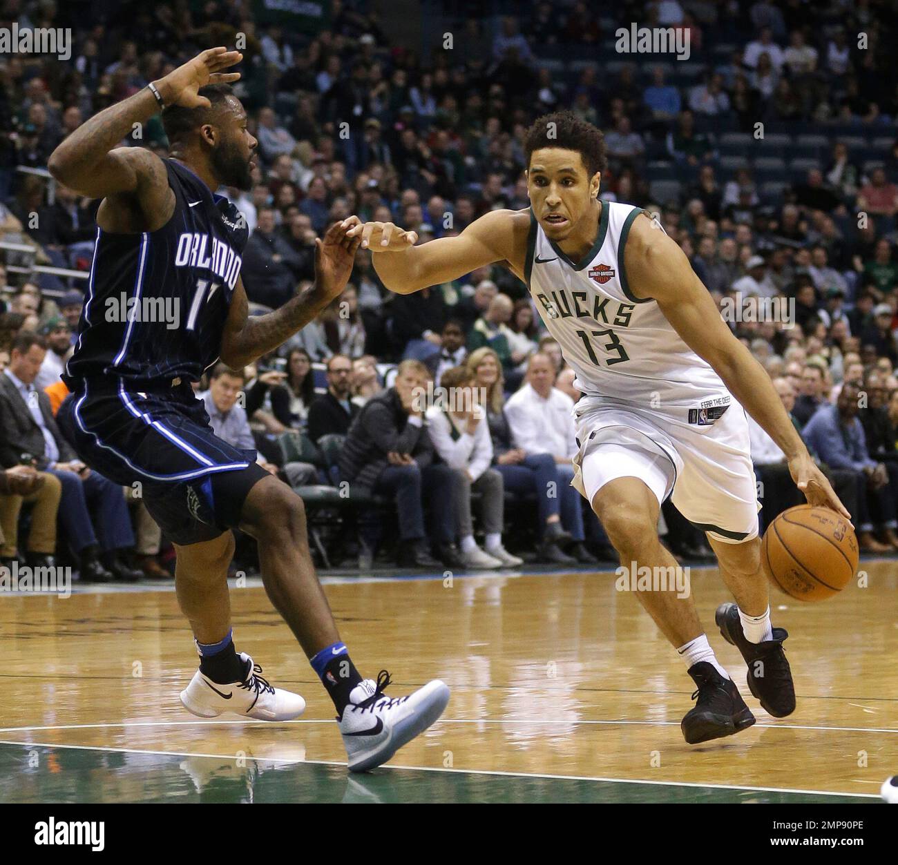 Milwaukee Bucks' Malcolm Brogdon drives against Orlando Magic's ...