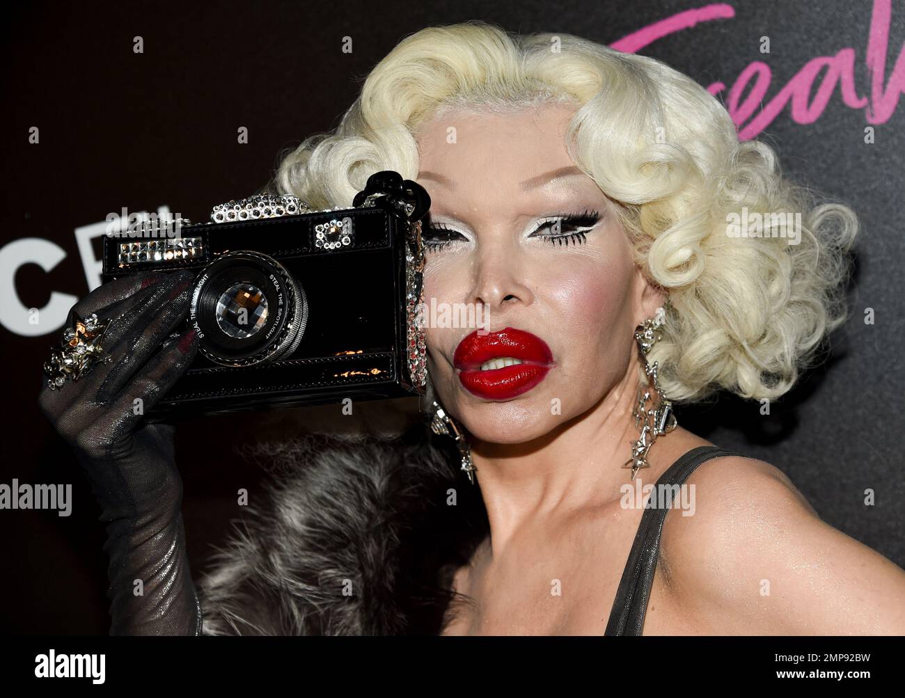Model Amanda Lepore attends the premiere of "Freak Show" at Landmark ...