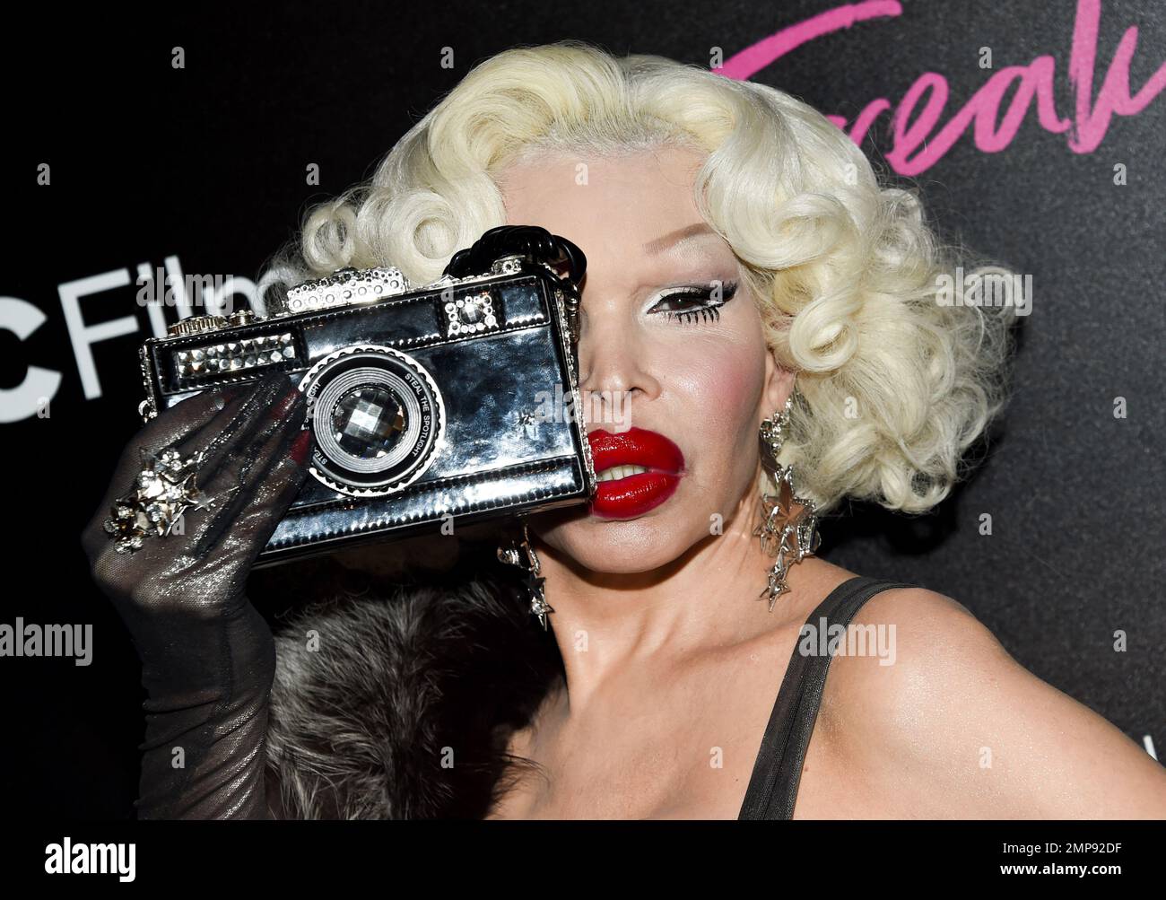 Model Amanda Lepore attends the premiere of "Freak Show" at Landmark ...