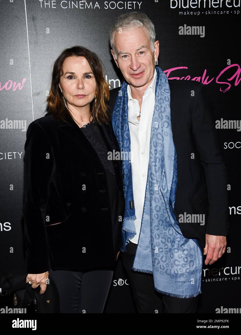 Singer Patty Smyth, left, and husband John McEnroe attend the premiere ...