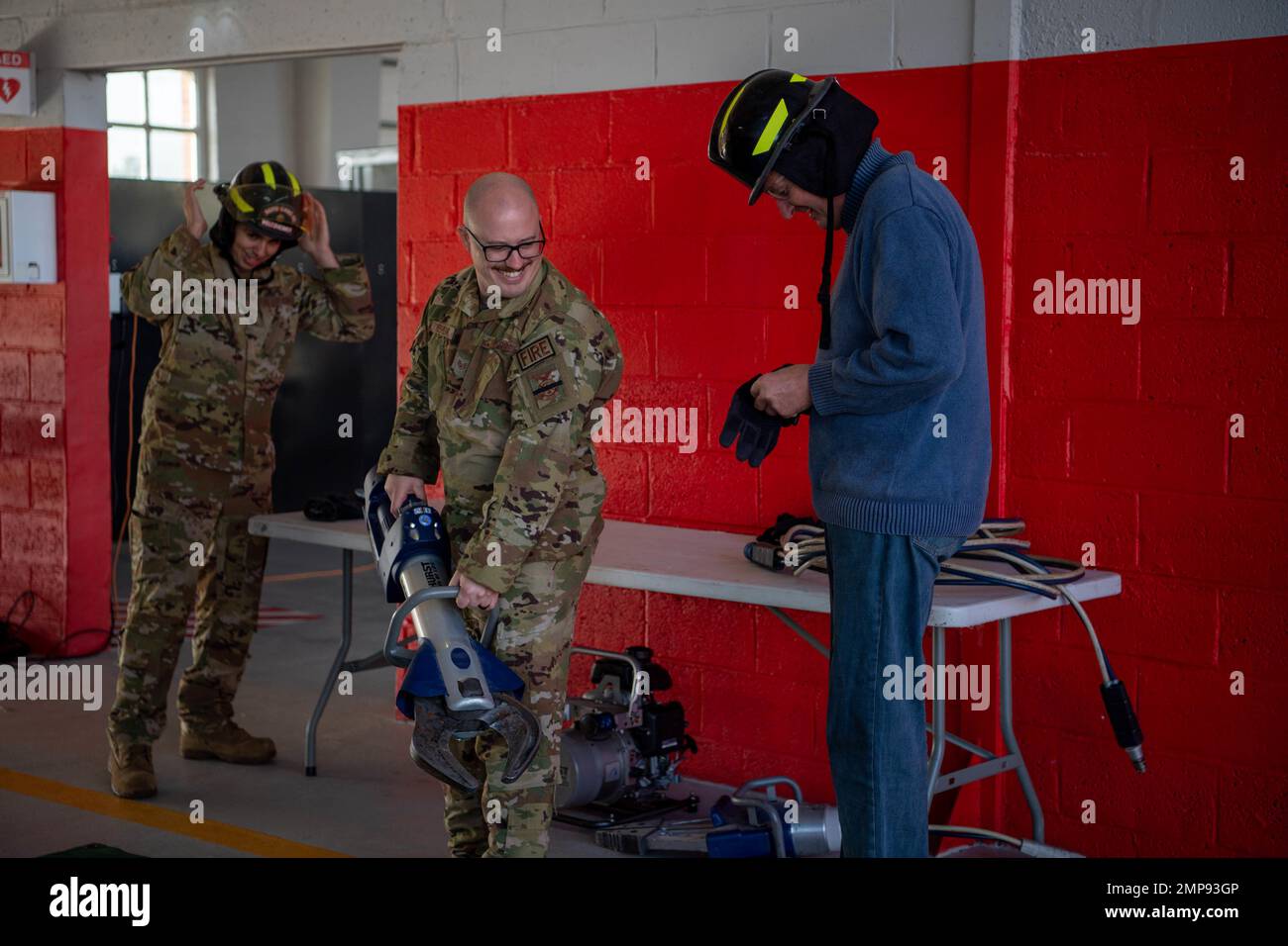 U.S. Air Force Airmen from the 424th Air Base Squadron fire station ...