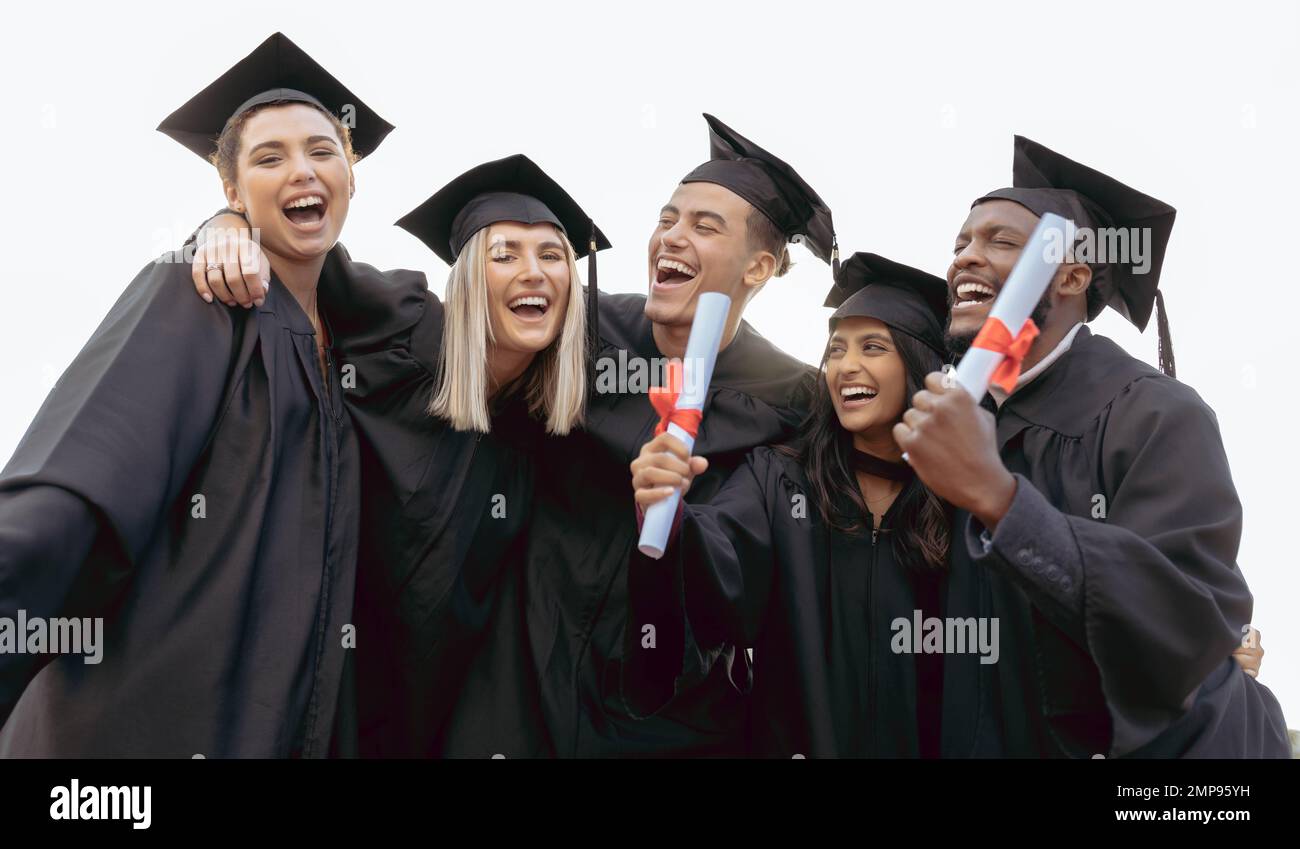 Education, university and students in celebration for graduation ...