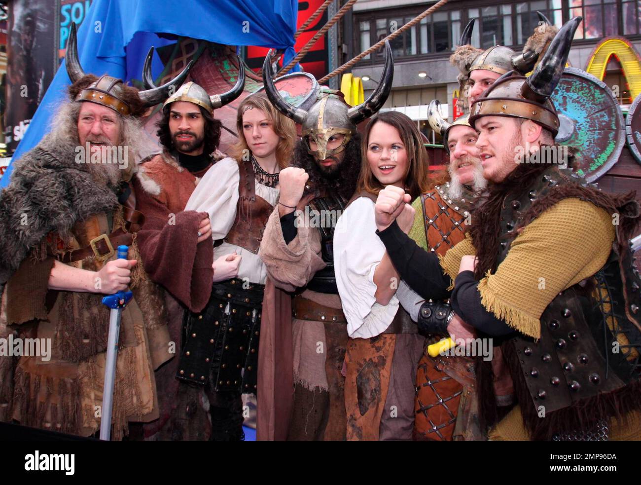 Costume clad actors pose at a ÒHow to Train Your DragonÓ promotional ...