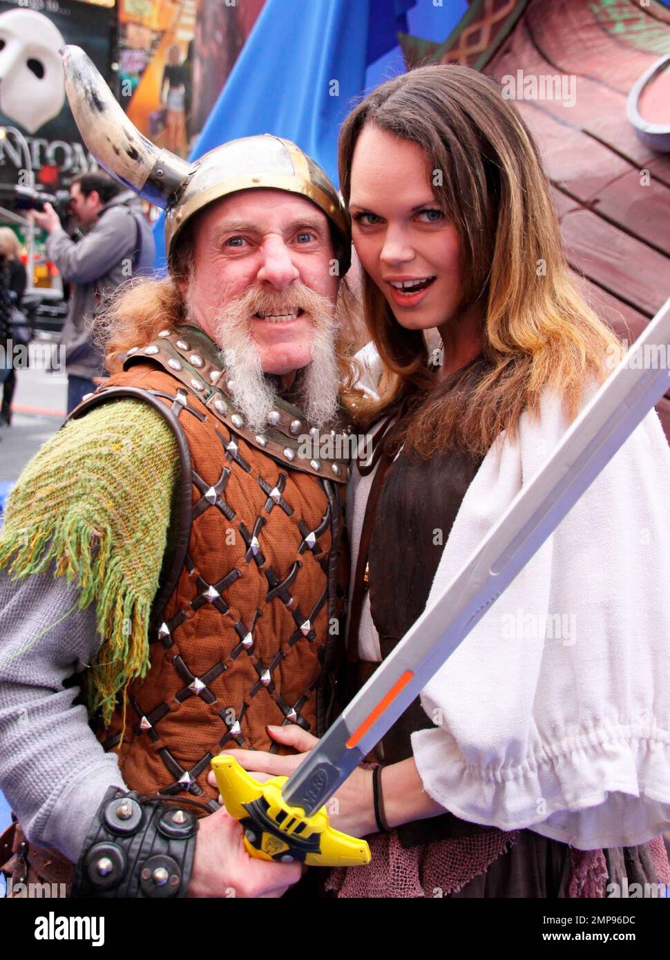 Costume clad actors pose at a ÒHow to Train Your DragonÓ promotional ...