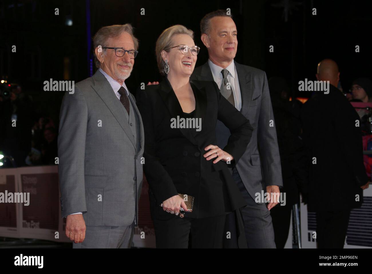 Actor Tom Hanks, left, and his wife Rita Wilson pose for photographers ...