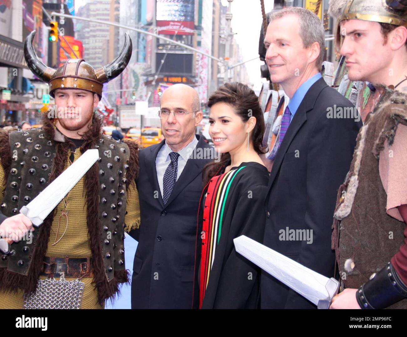 America Ferrera appears alongside a 40-foot replica Viking ship and ...
