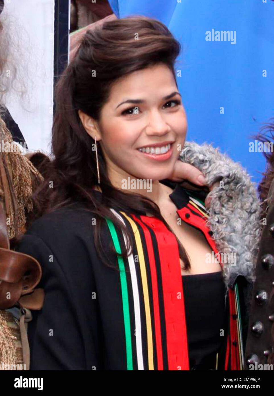 America Ferrera appears alongside a 40-foot replica Viking ship and ...